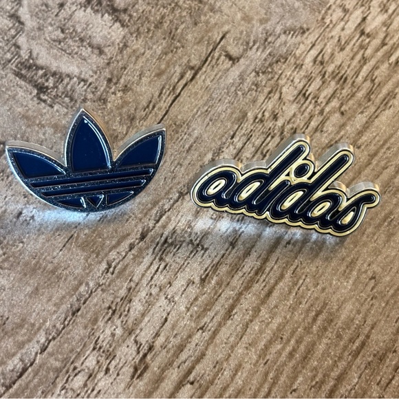adidas | Accessories | Adidas Navy And Gold Logo Pins | Poshmark